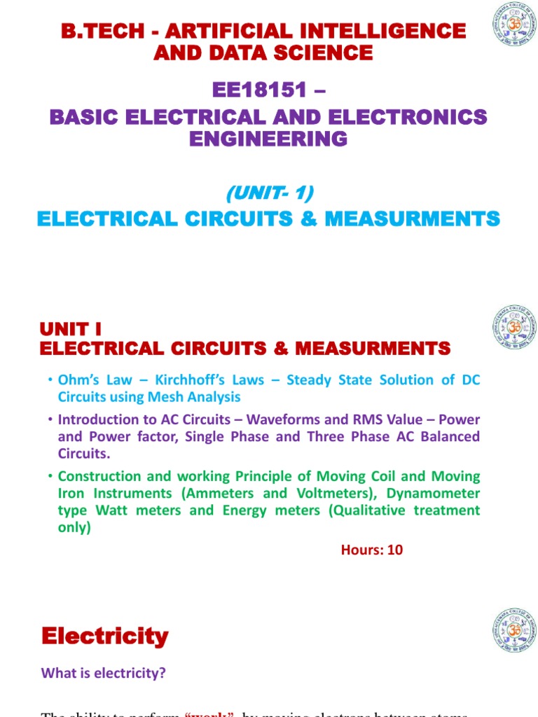 Unit-1 - DC Circuit Analysis | PDF | Electrical Network | Capacitor