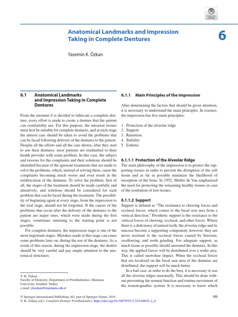 Anatomical Landmarks and Impression | PDF | Dentures | Surface Tension