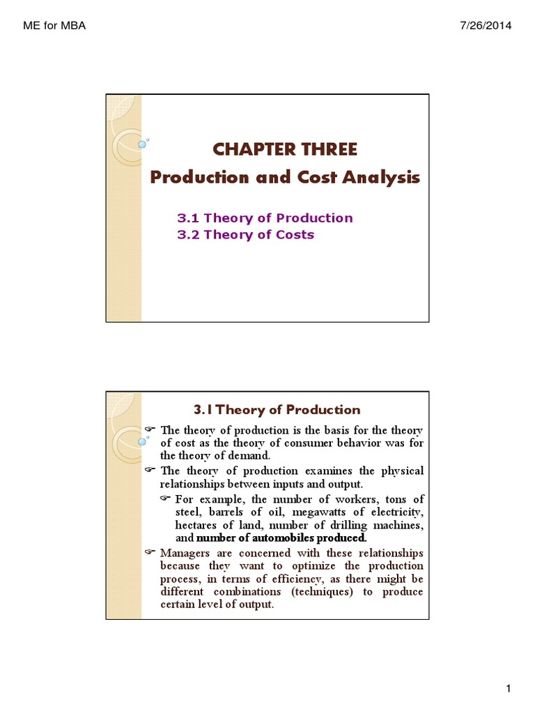 Chapter Three Chapter Three Production and Cost Analysis Production and Cost Analysis | PDF ...