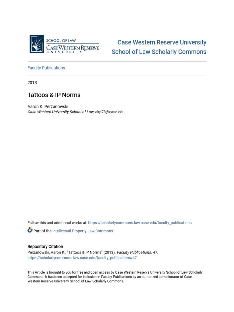 Tattoos & IP Norms | Download Free PDF | Tattoo | Copyright