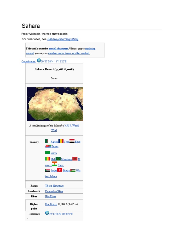 The Vast Sahara Desert: A Geographic and Historic Overview | PDF ...