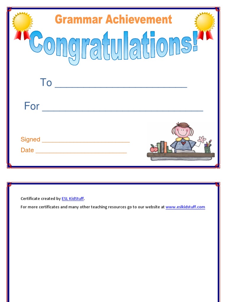 Grammar Certificate | PDF