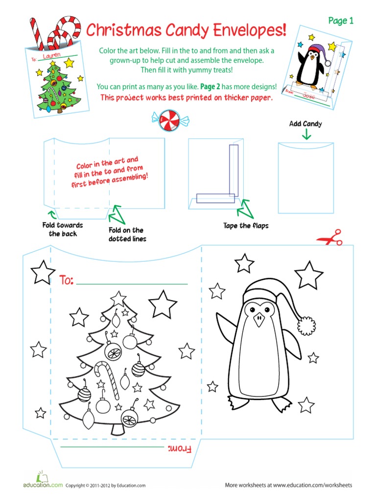 Christmas Candy Envelope Project | PDF | Home & Garden