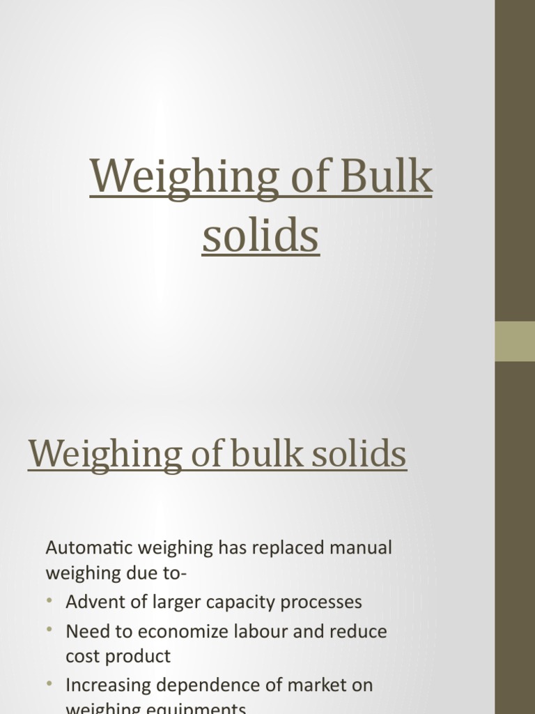 Continuous Weighing of Bulk Solids | PDF | Technology & Engineering