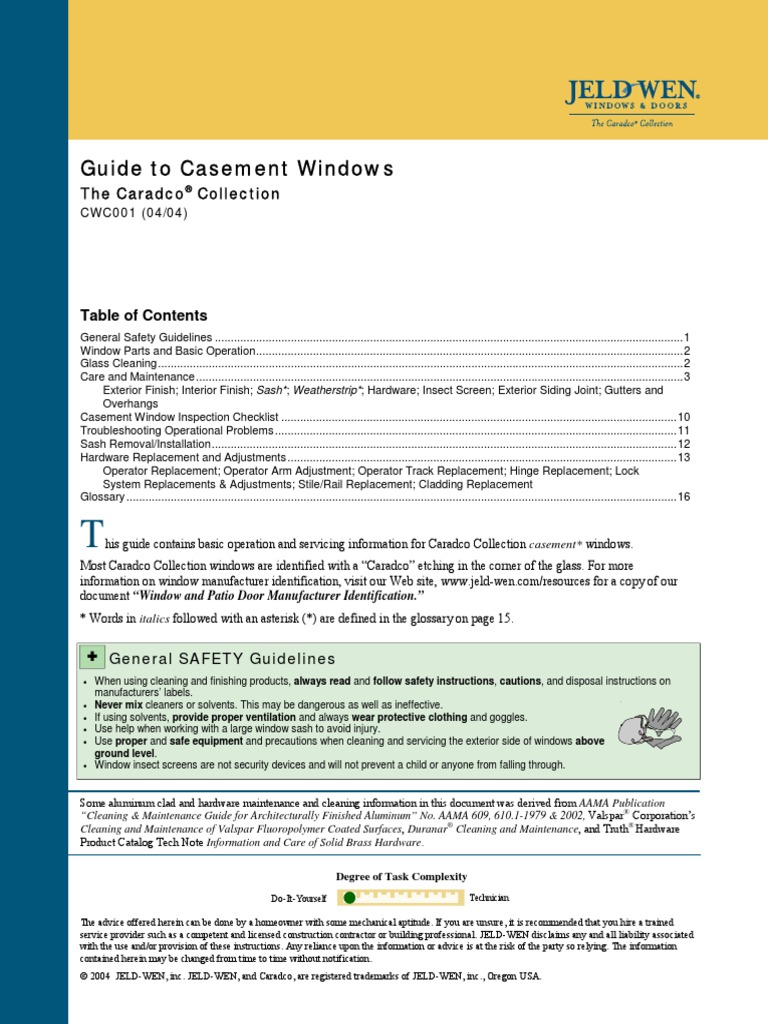 Caradco Window Instructions | PDF | Window | Paint