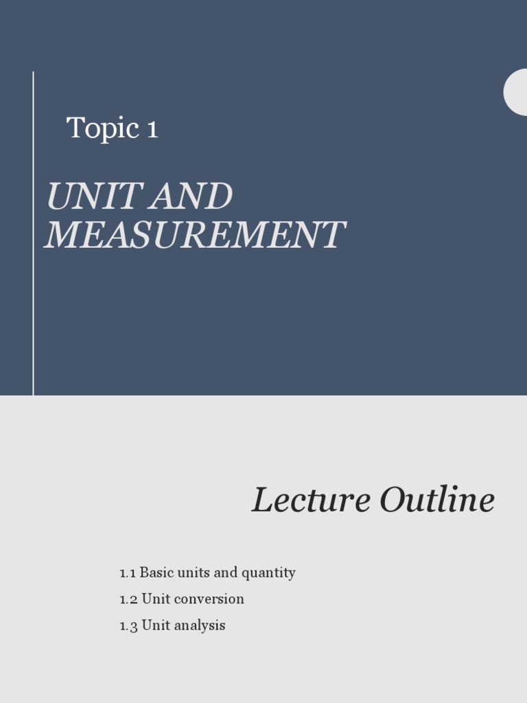 Topic 1: Unit and Measurement | PDF | Kilogram | International System ...