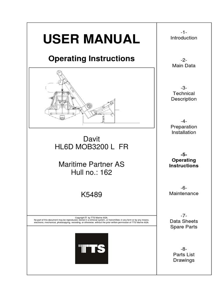 FRC Davit 5 Operating Instructions | PDF | Valve | Equipment