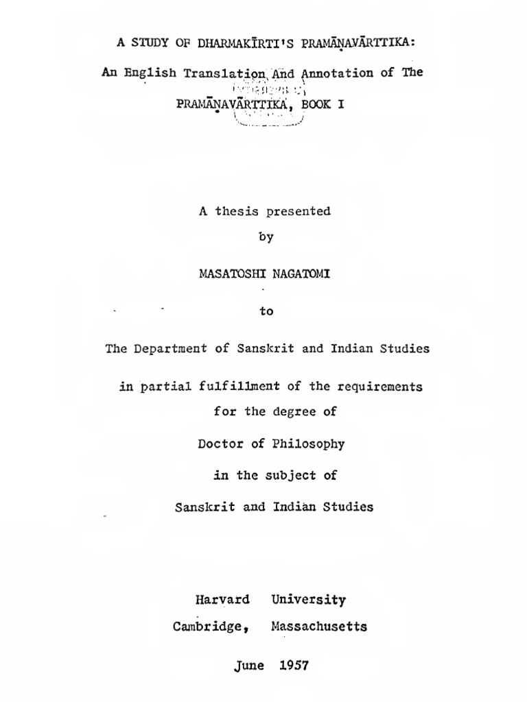 A Study of Dharmakirti's Pramanavarttika - Masatoshi Nagatomi - Text ...