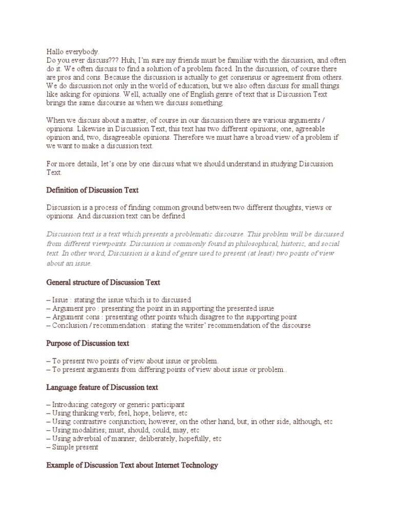 Discussion Text | PDF | Social Networking Service | Internet