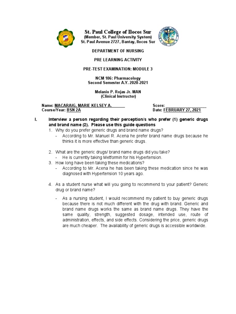 Module 3 - Law Related To Pharna - Exam | PDF | Medical Prescription ...