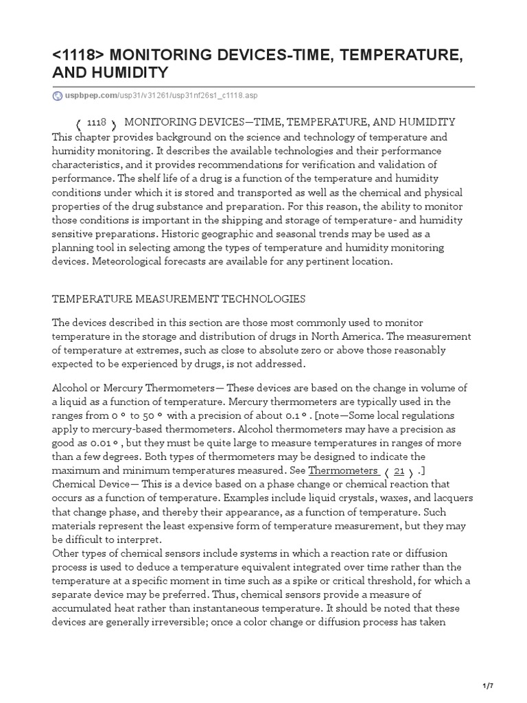 Monitoring Devices-Time Temperature and Humidity - 1118 | PDF ...