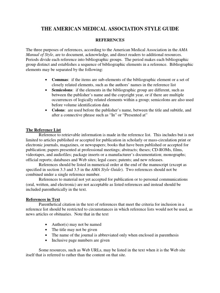 AMA Style Guide | PDF | Citation | Abstract (Summary)
