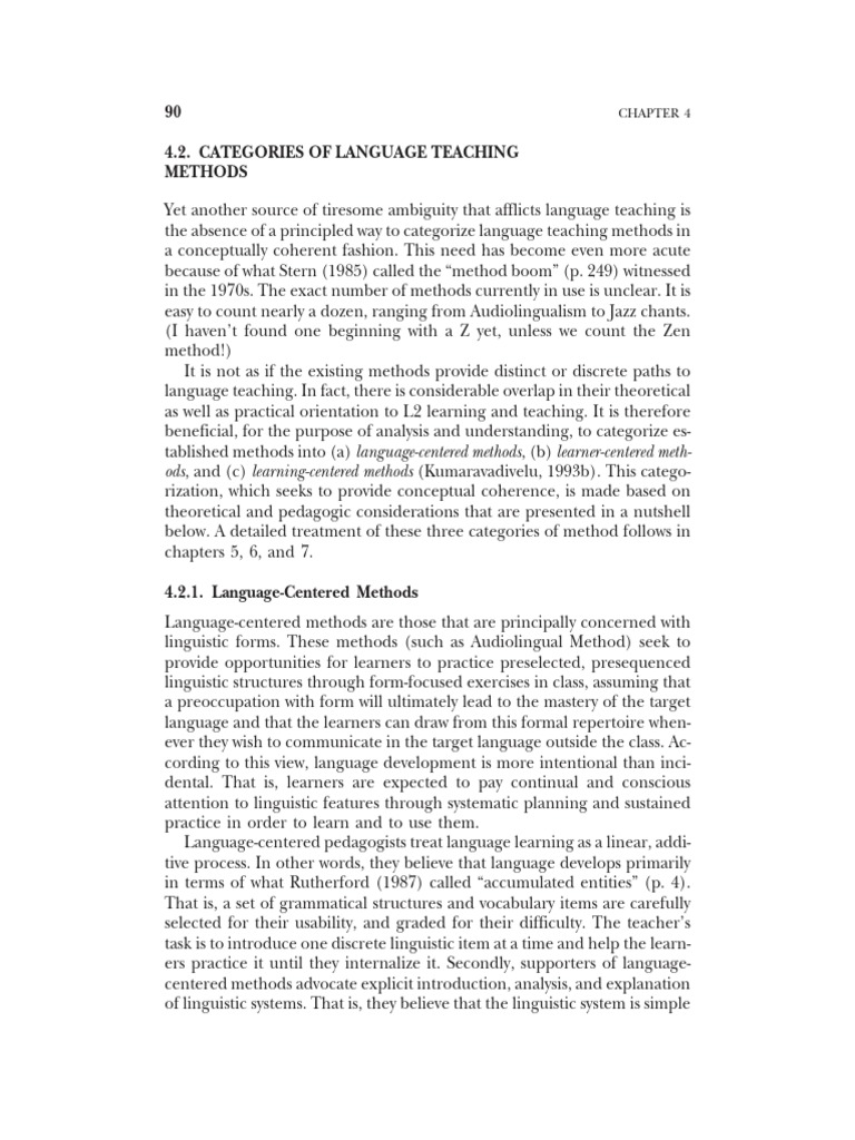 Types of Methods. Kumaravadivelu | PDF | Pedagogy | Language Education