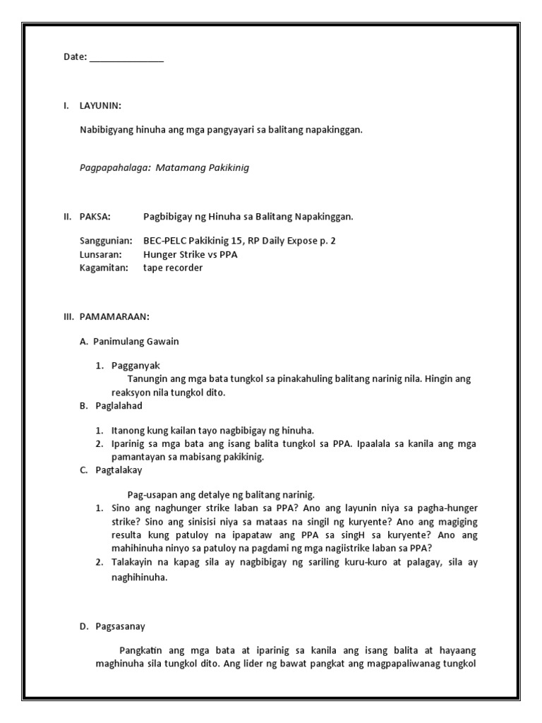 Lesson Plan | PDF