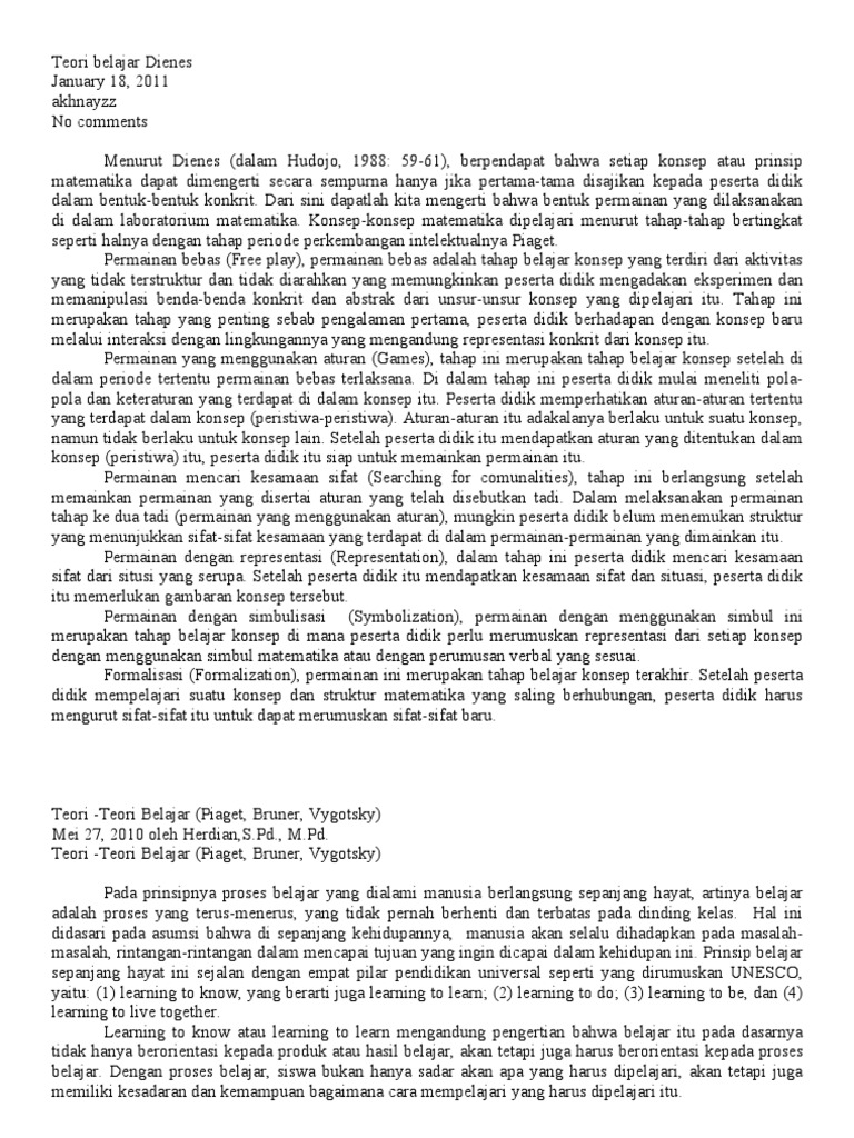 Teori Belajar Dienes | PDF
