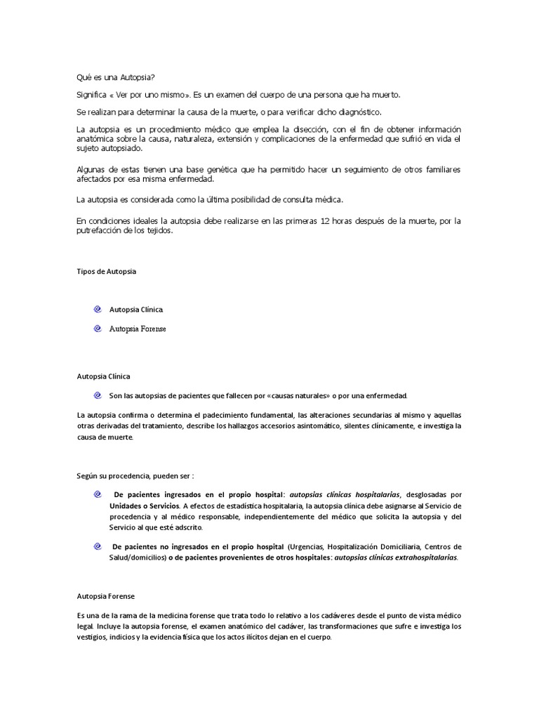 Guía Completa sobre Autopsias | PDF | Autopsia | Jurisprudencia médica