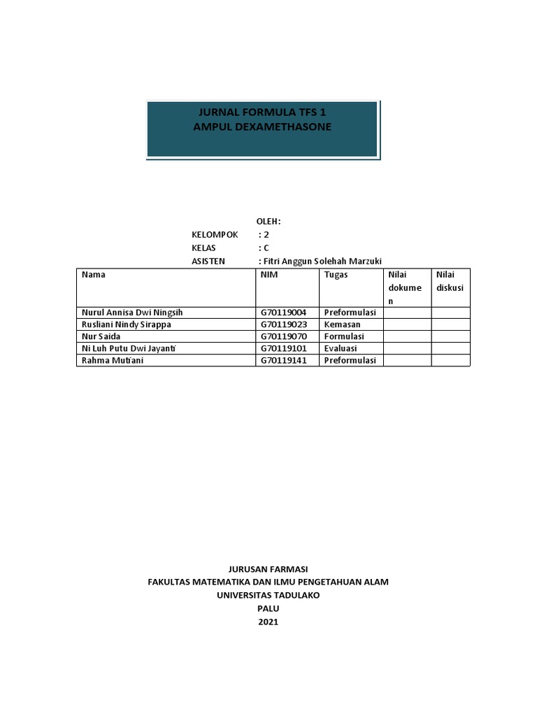 TFS BLOK 5 (Ampul Dexametason) KEL.2 C | PDF | Pengembangan Diri | Kesehatan Holistik