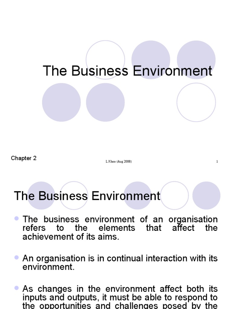 Chapter 2 The Business Environment | PDF | Competition | Employment