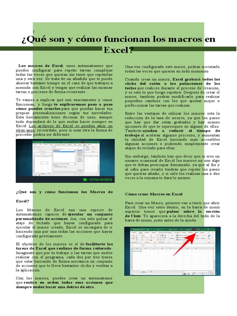 ¿Qué Son y Cómo Funcionan Los Macros en Excel? | PDF | Macro (informática) | Microsoft Excel
