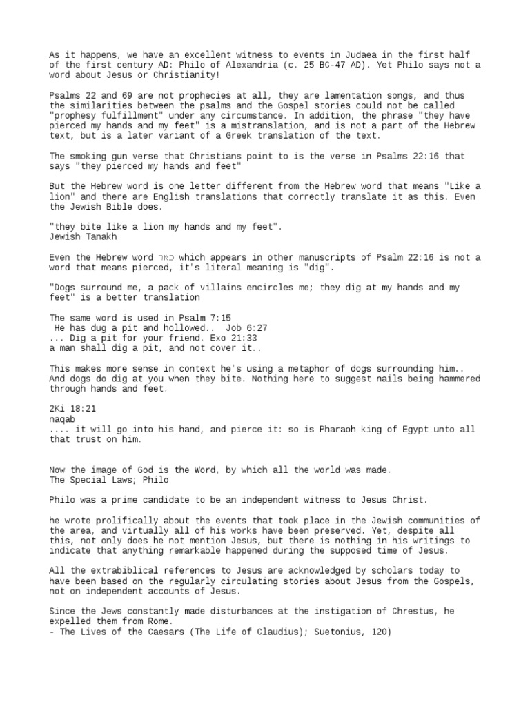 An Examination Of Evidence And Arguments Regarding The Historical