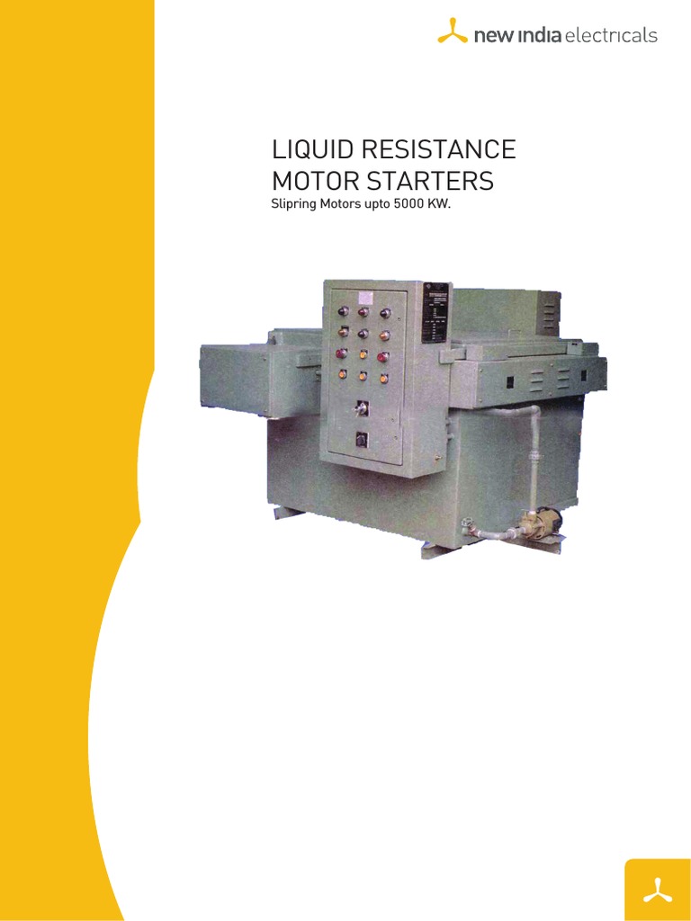 Liquid Resistance Starter | PDF | Electric Motor | Switch