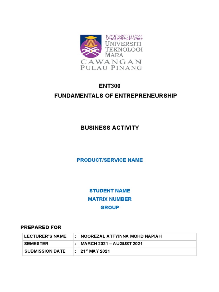 INDIVIDUAL BUSINESS ACTIVITY - Template | PDF | Swot Analysis ...