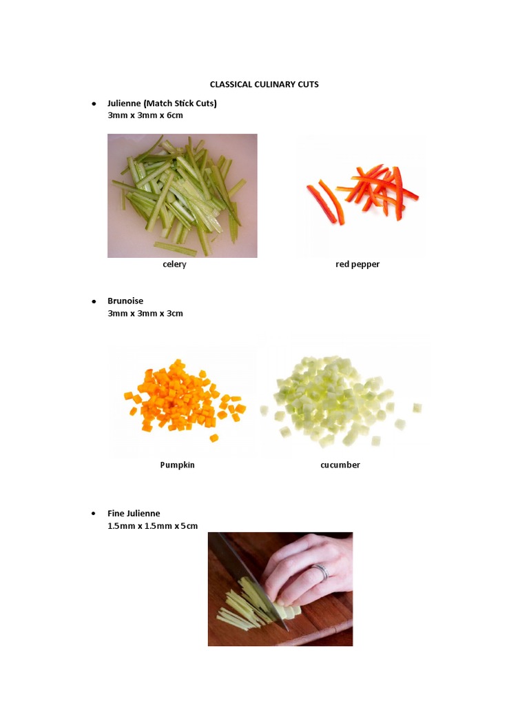 Classical Culinary Cuts | PDF
