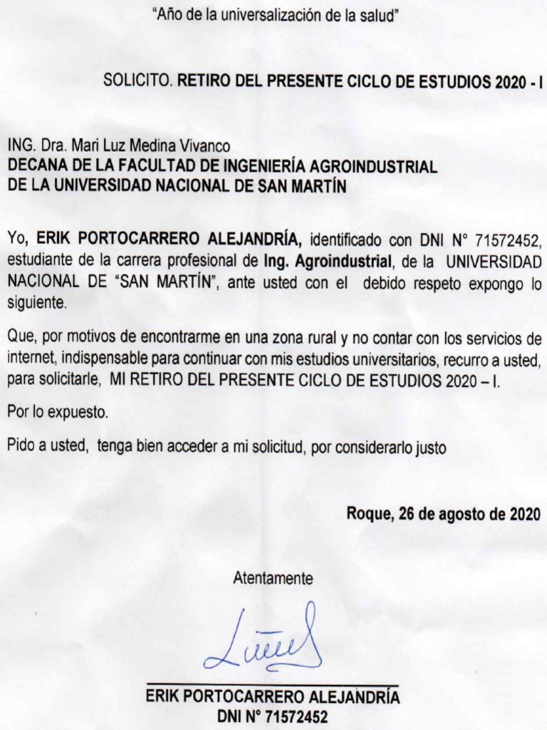 Solicitud de Retiro | PDF