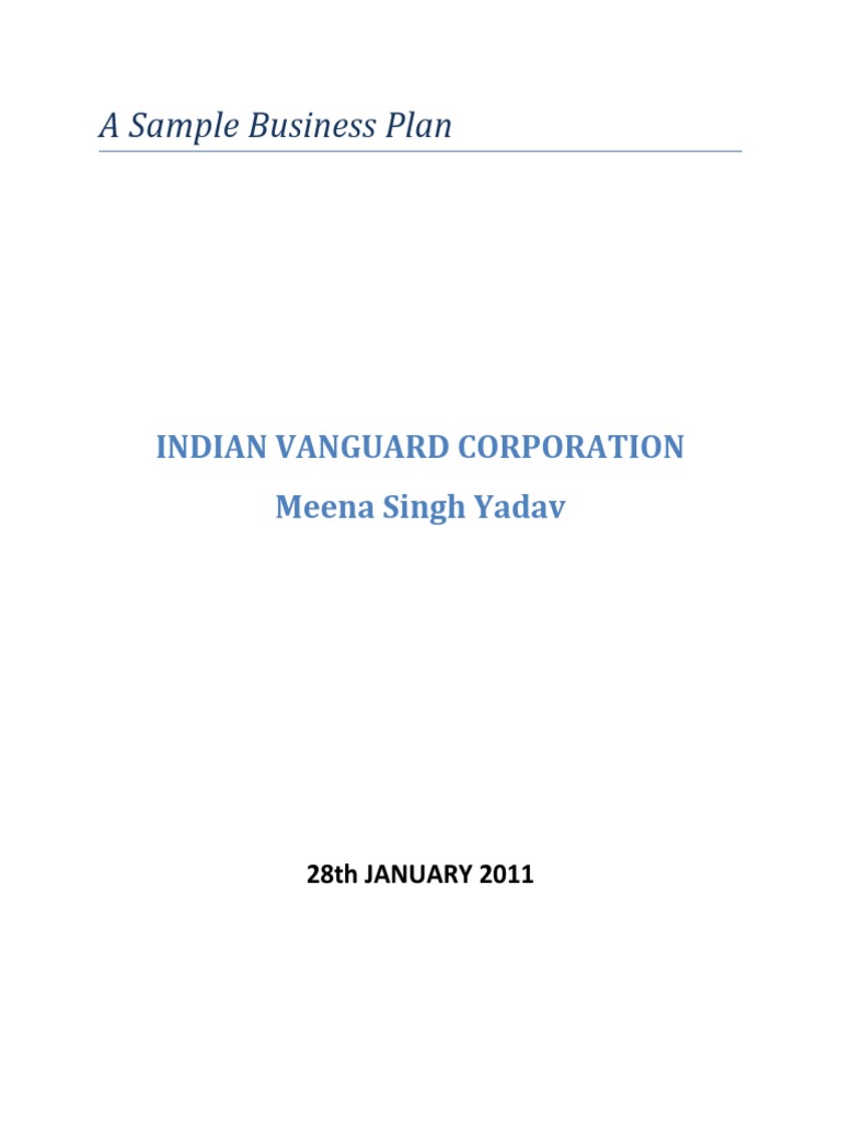 A Sample Business Plan | PDF | Economies | Expense