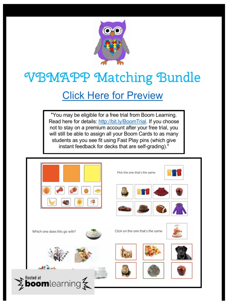 VBMAPP Matching Bundle: Click Here For Preview | PDF | Career & Growth ...