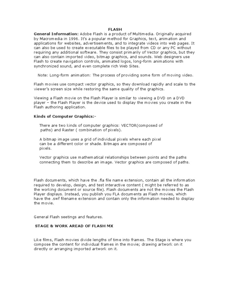 Basic Interface of Flash | PDF | Adobe Flash | Computer Graphics