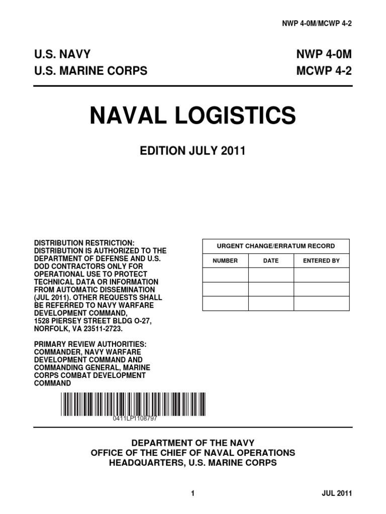 NWP - 4 0M MCWP - 4 2 Naval - Logistics USN USMC 2011 Informativa | PDF ...