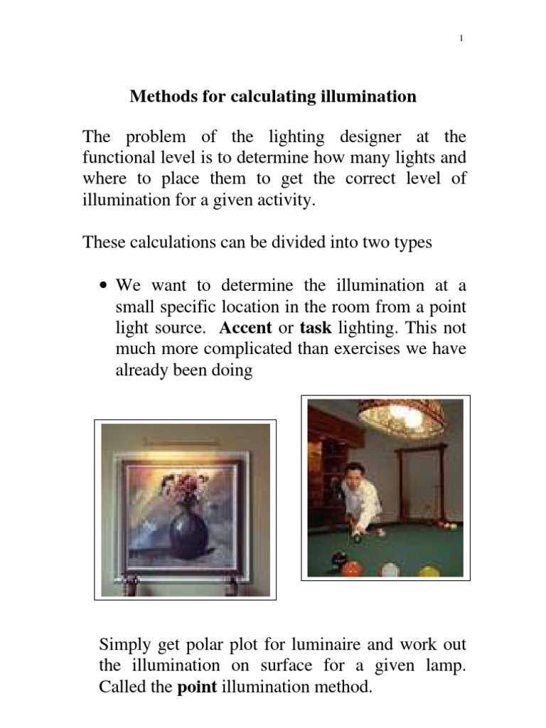 Illumination Calculation Methods | PDF | Lighting | Electromagnetic ...