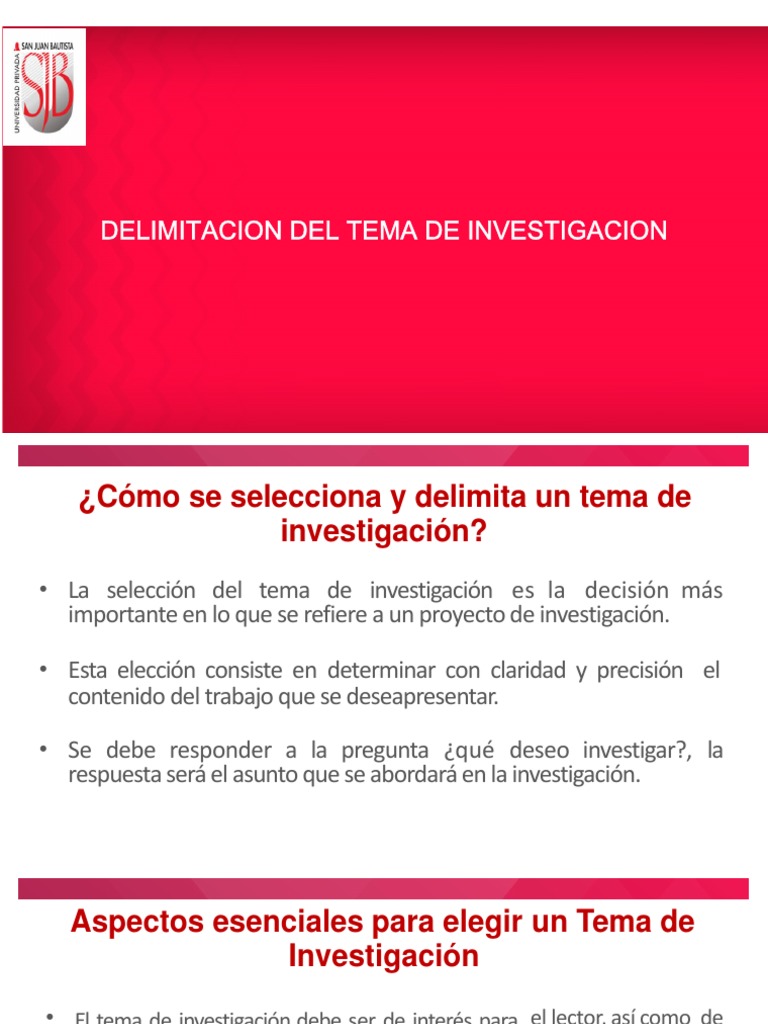 Cómo Delimitar un Tema de Investigación | PDF | Perú | Conocimiento