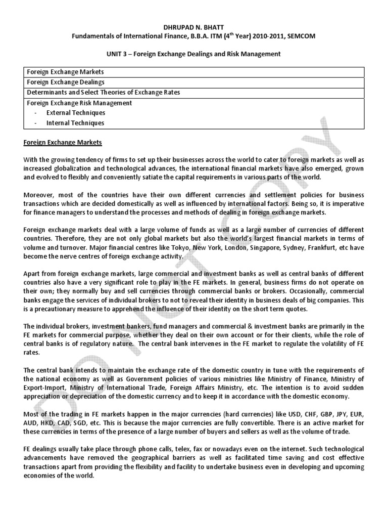 FIF Unit III | PDF | Option (Finance) | Swap (Finance)