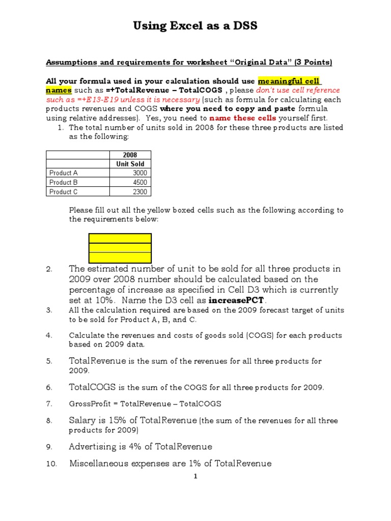 Using Excel As A DSS: Don't Use Cell Reference Such As +E13-E19 Unless ...