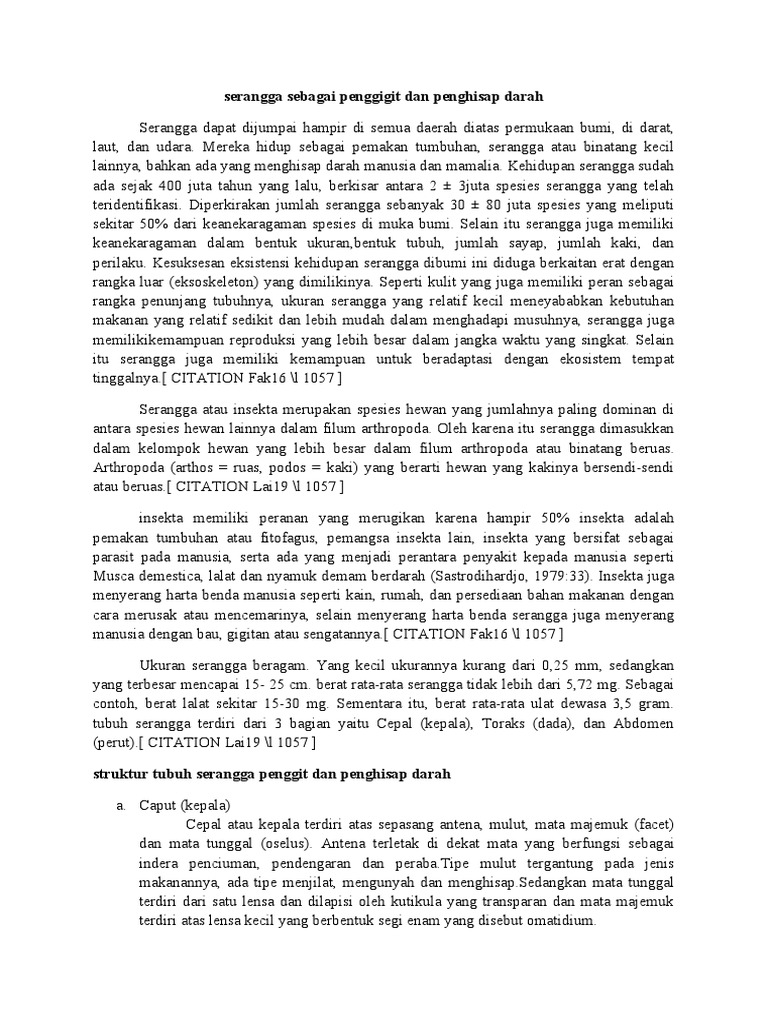 Serangga Penghisap Darah dan Penggigit | PDF | Sains & Matematika
