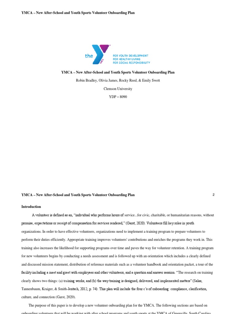 Volunteer Onboarding | PDF | Volunteering | Ymca