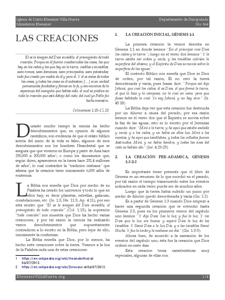 Las Creaciones de Dios según Génesis | PDF | Víspera | Jacob