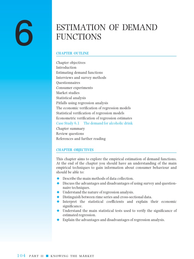 Estimation of Demand Functions: Chapter Outline | PDF | P Value ...