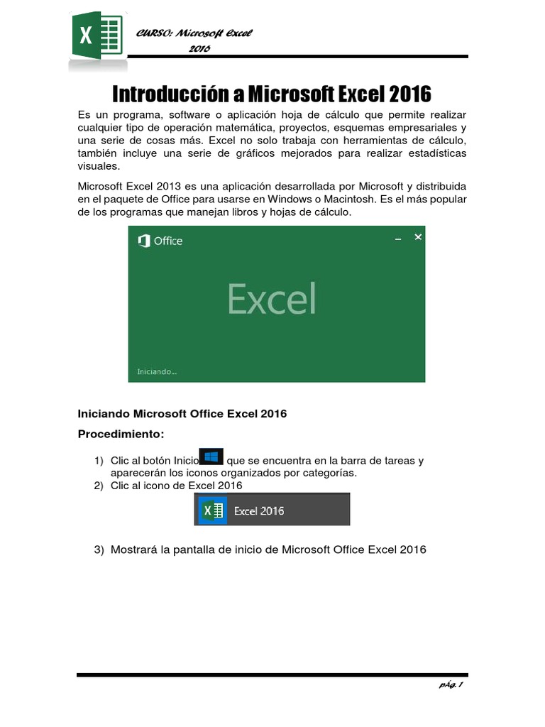 Introducción A Excel | PDF | Microsoft Excel | Hoja de cálculo