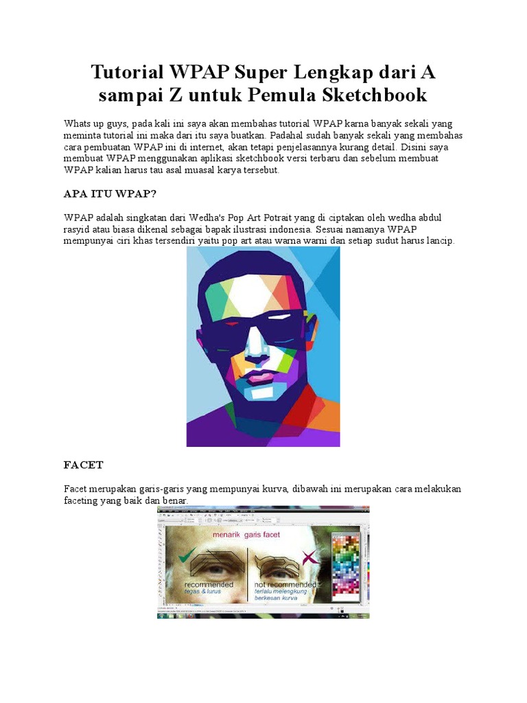 Tutorial WPAP Super Lengkap Dari A Sampai Z Untuk Pemula Sketchbook | PDF