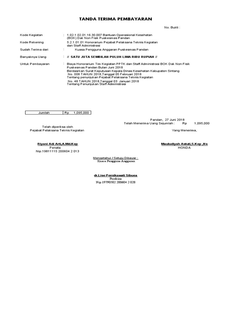 Honor PPTK Dan Staff Adm | PDF | Pengelolaan Keuangan & Uang