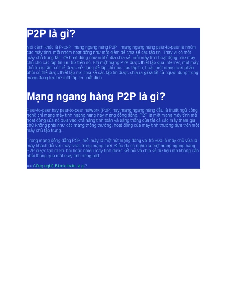 P2P Là Gì | PDF