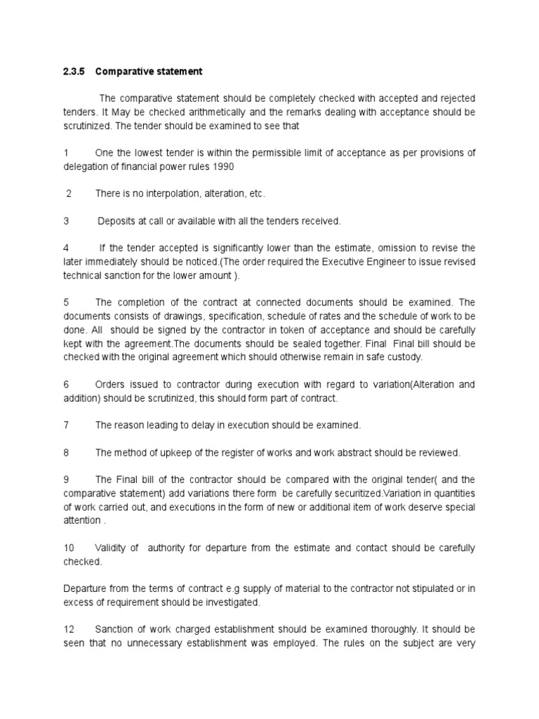 2.3.5 Comparative Statement | PDF | Employment | Specification ...