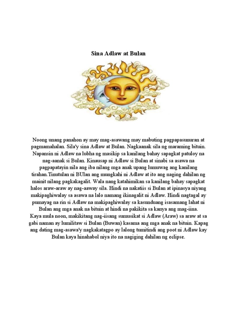 Sina Adlaw at Bulan | PDF