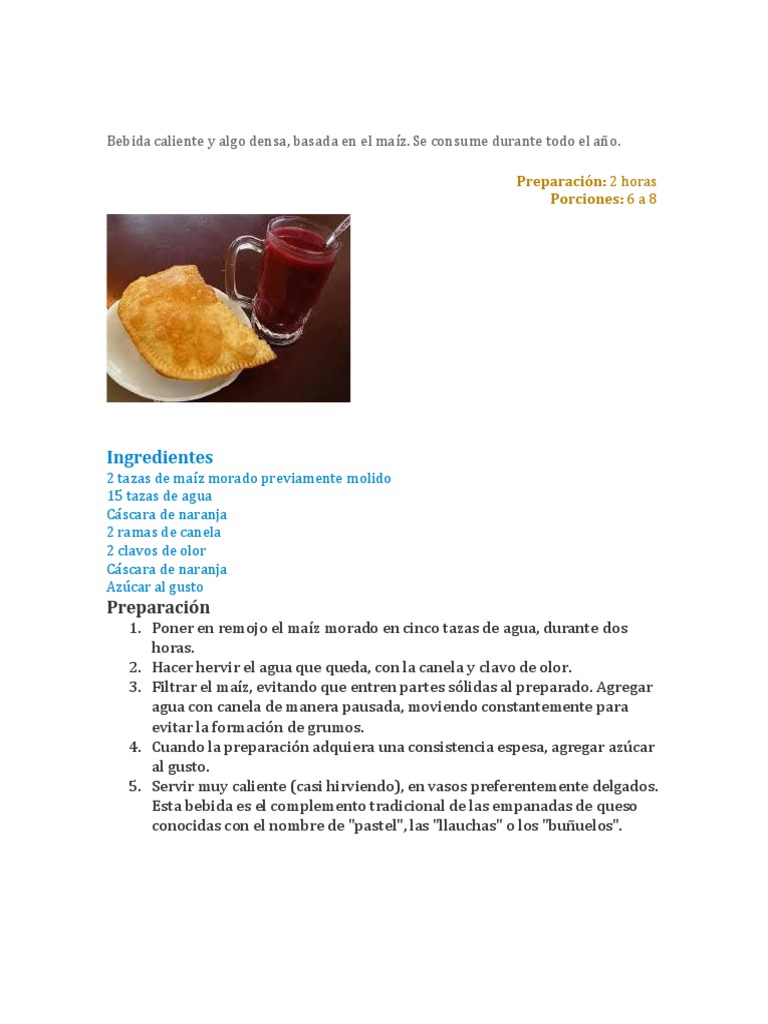 Receta Api Morado | PDF