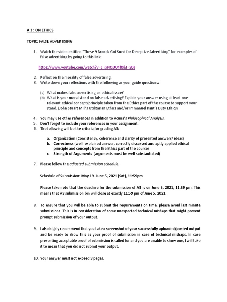 Assignment3 (A3) On Ethics May 2021 | PDF | Social Institutions ...