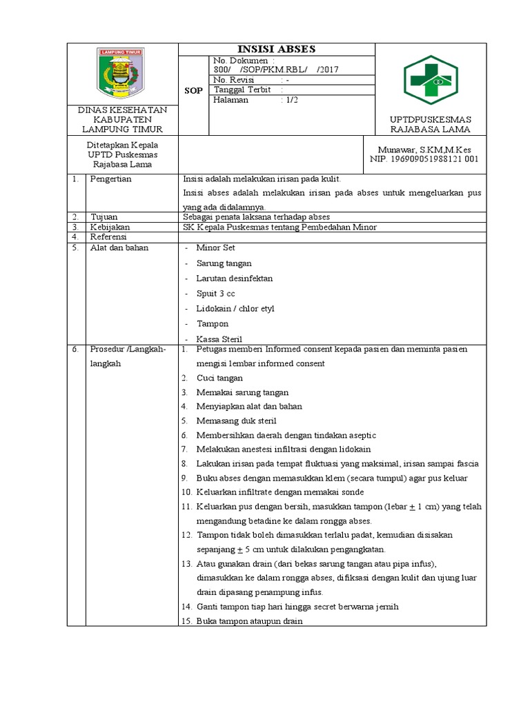 Prosedur Insisi dan Drainase Abses | PDF