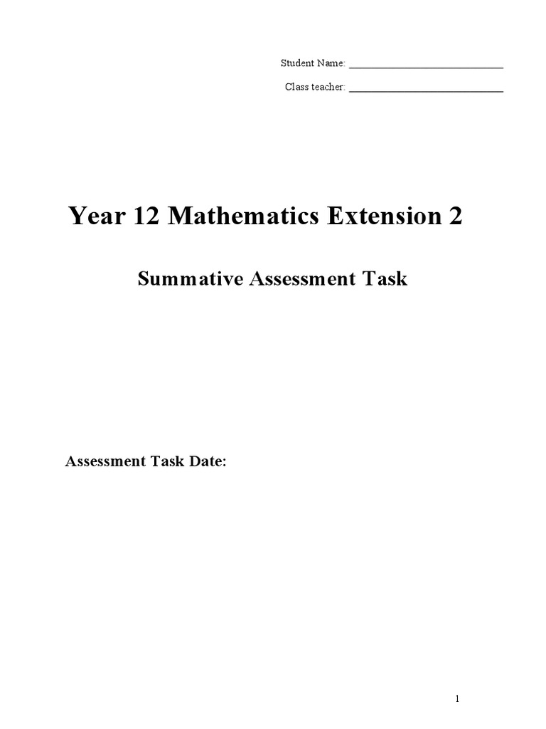 Y12 Maths Ex2 Summative Assessment | PDF | Trigonometric Functions | Abstract Algebra